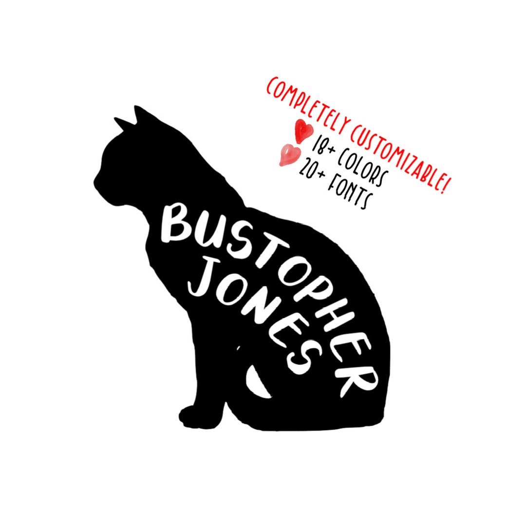Customizable Name Cat Vinyl Decal READ DESCRIPTION - Etsy