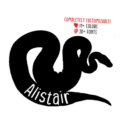 Customizable Name Ball Python Snake Vinyl Decal READ - Etsy