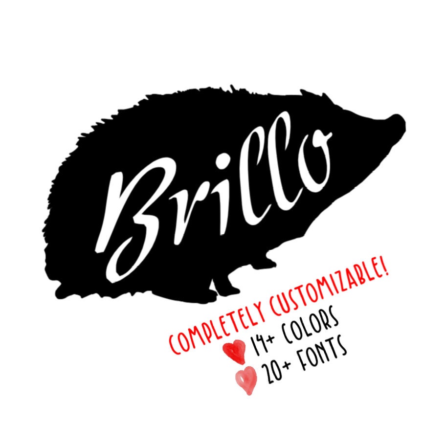 Customizable Name Hedgehog Vinyl Decal READ DESCRIPTION | Etsy