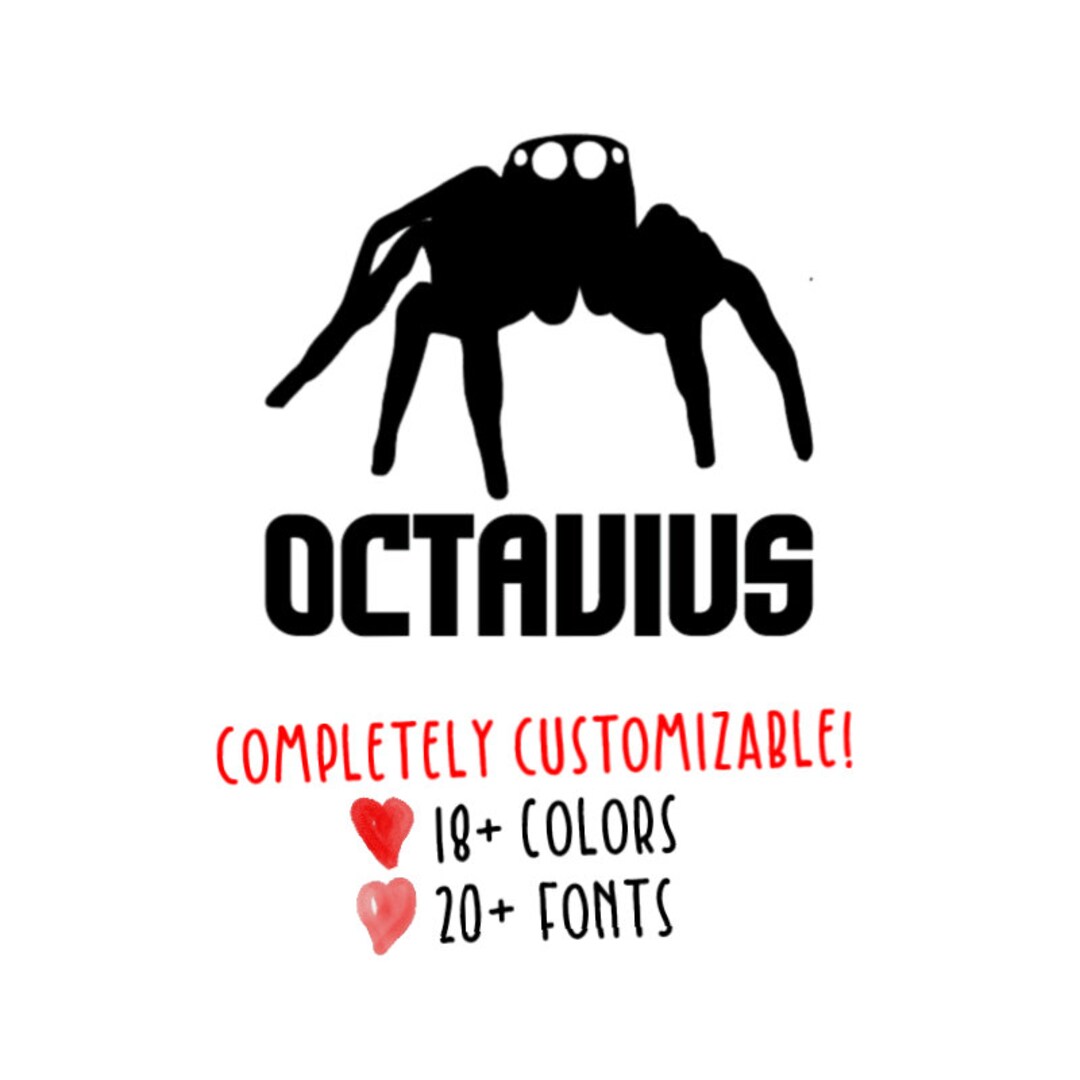 Customizable Name Jumping Spider Vinyl Decal (READ DESCRIPTION) - Etsy