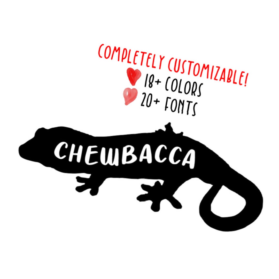 Customizable Name Chahoua Gecko Chewie Lizard Vinyl Decal (READ ...