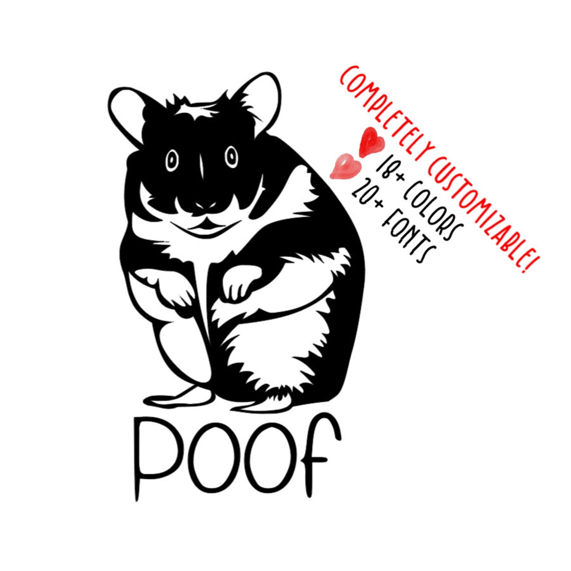 Customizable Name Hamster Vinyl Decal READ DESCRIPTION - Etsy