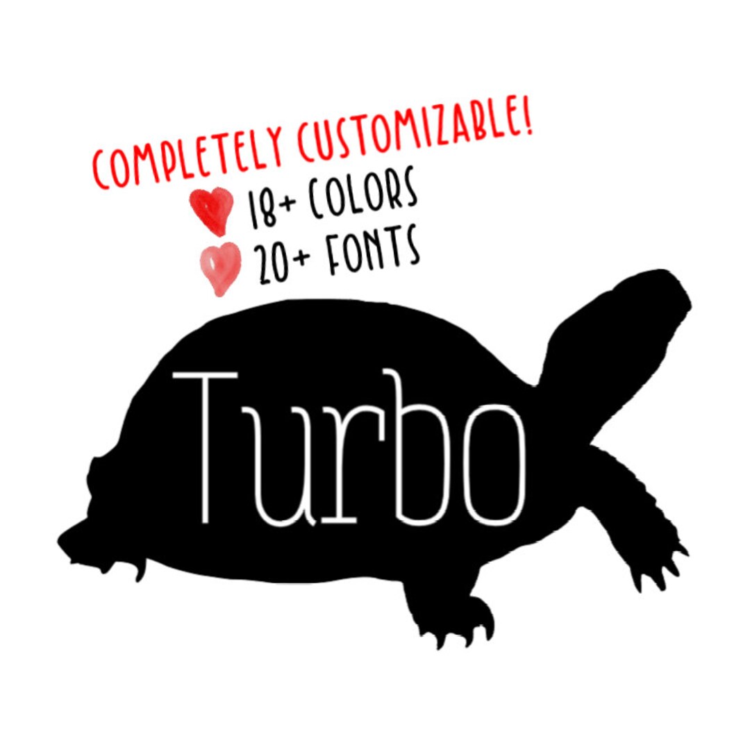 Customizable Name Box Turtle Vinyl Decal (READ DESCRIPTION) - Etsy