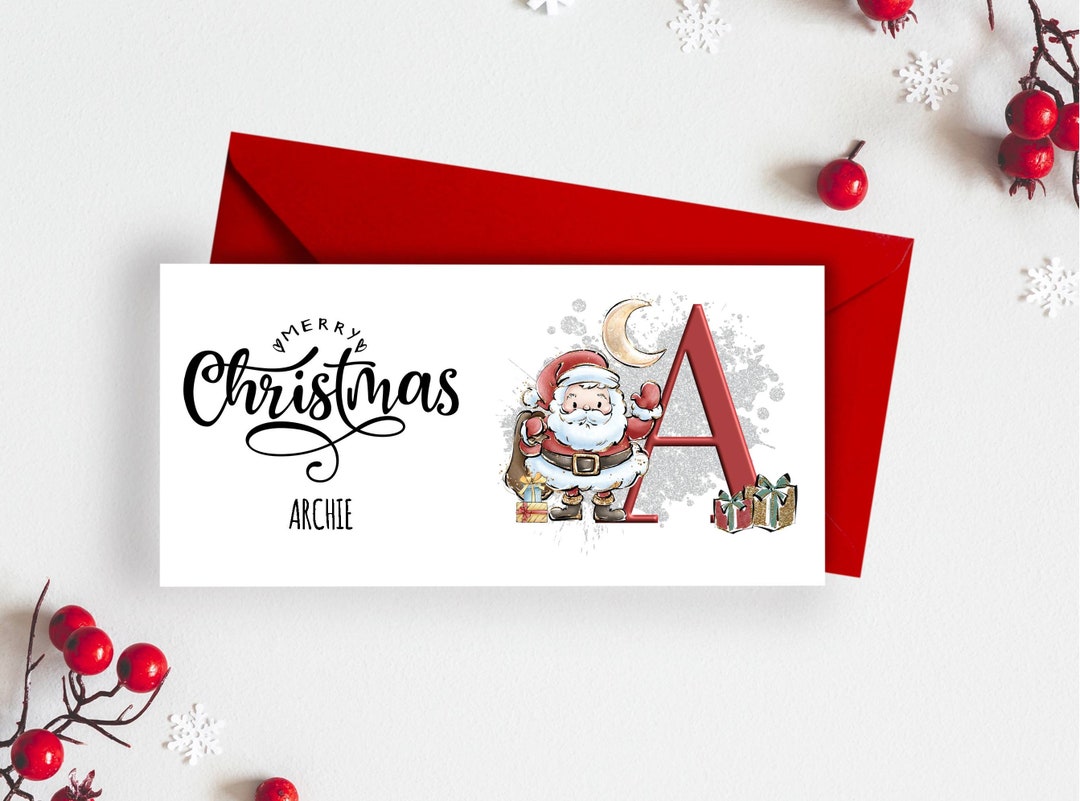 Personalised - Christmas Santa Initial Money/gift Wallet - Alpha - Etsy UK