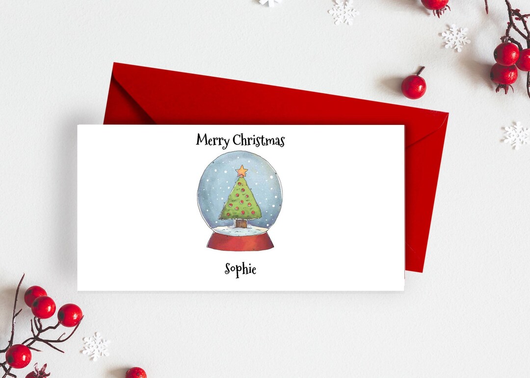Personalised - Snow Globe Christmas Money/gift Wallet - 231 - Etsy
