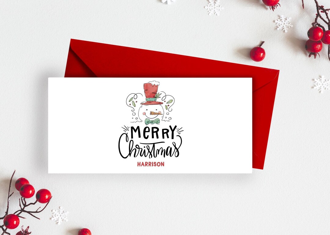 Personalised - Cute Christmas Snowman Money/gift Wallet - 238 - Etsy