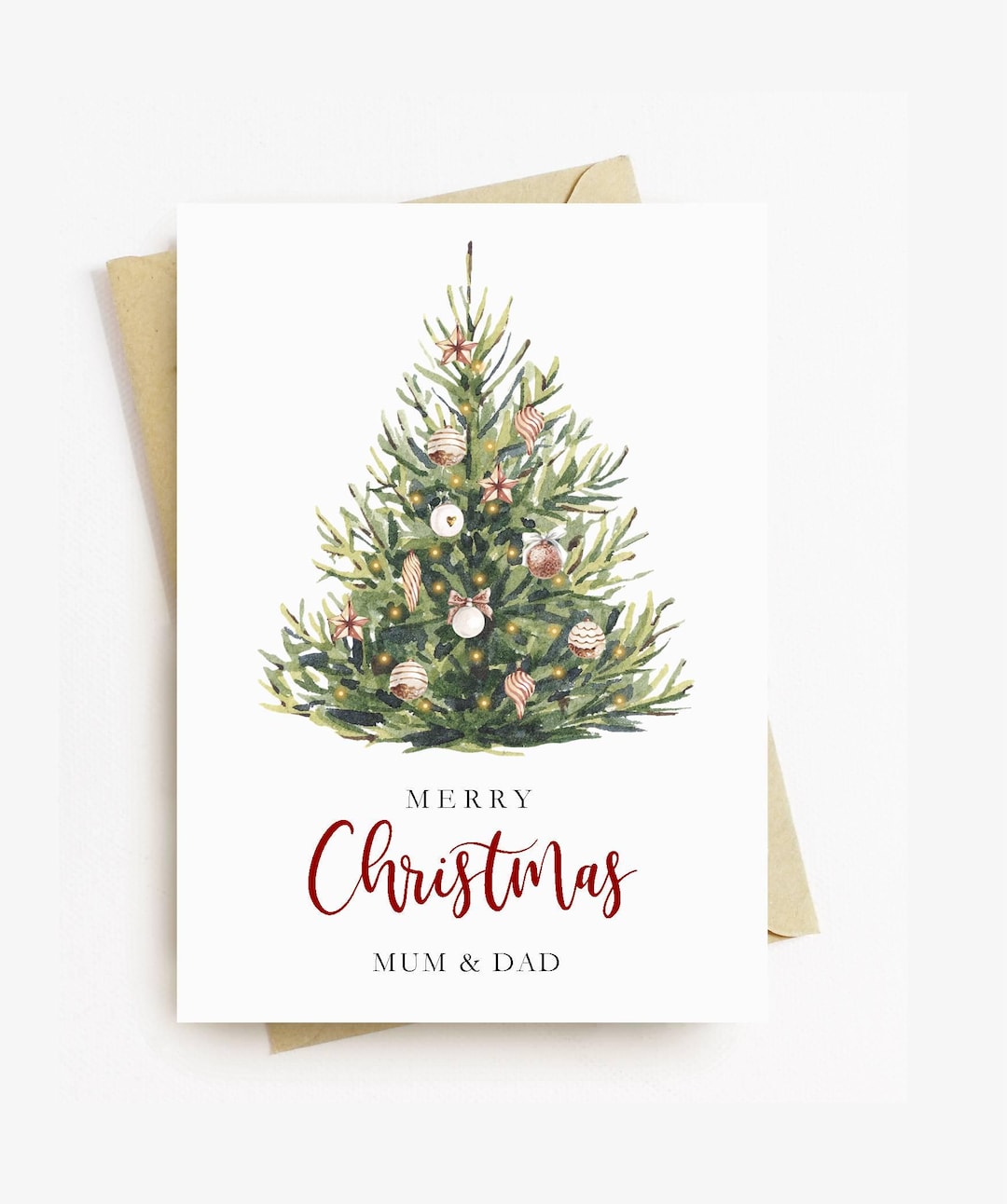 Merry Christmas Mum And Dad Christmas Card 219 Etsy 4297