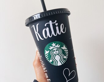 Personalised Cold Cup UK With Matching Mug Like Starbucks Initial ...