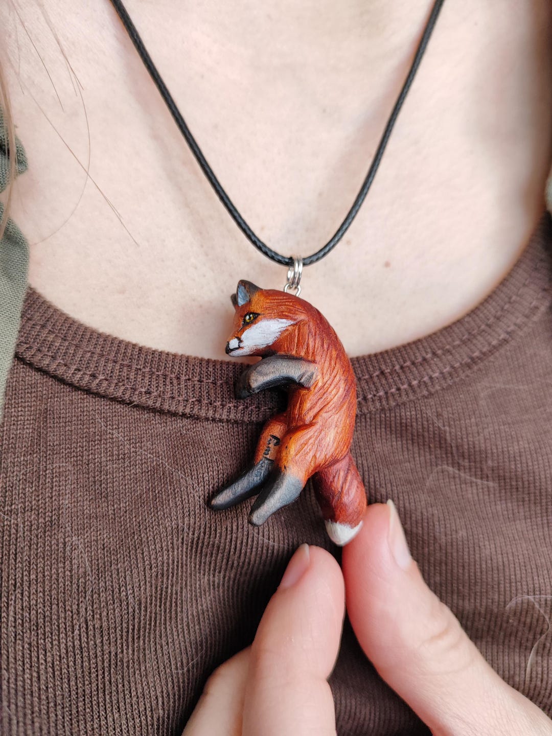Wooden Fox Pendant | Hand Carved Fox Lovers Gift | Handcrafted Fox ...
