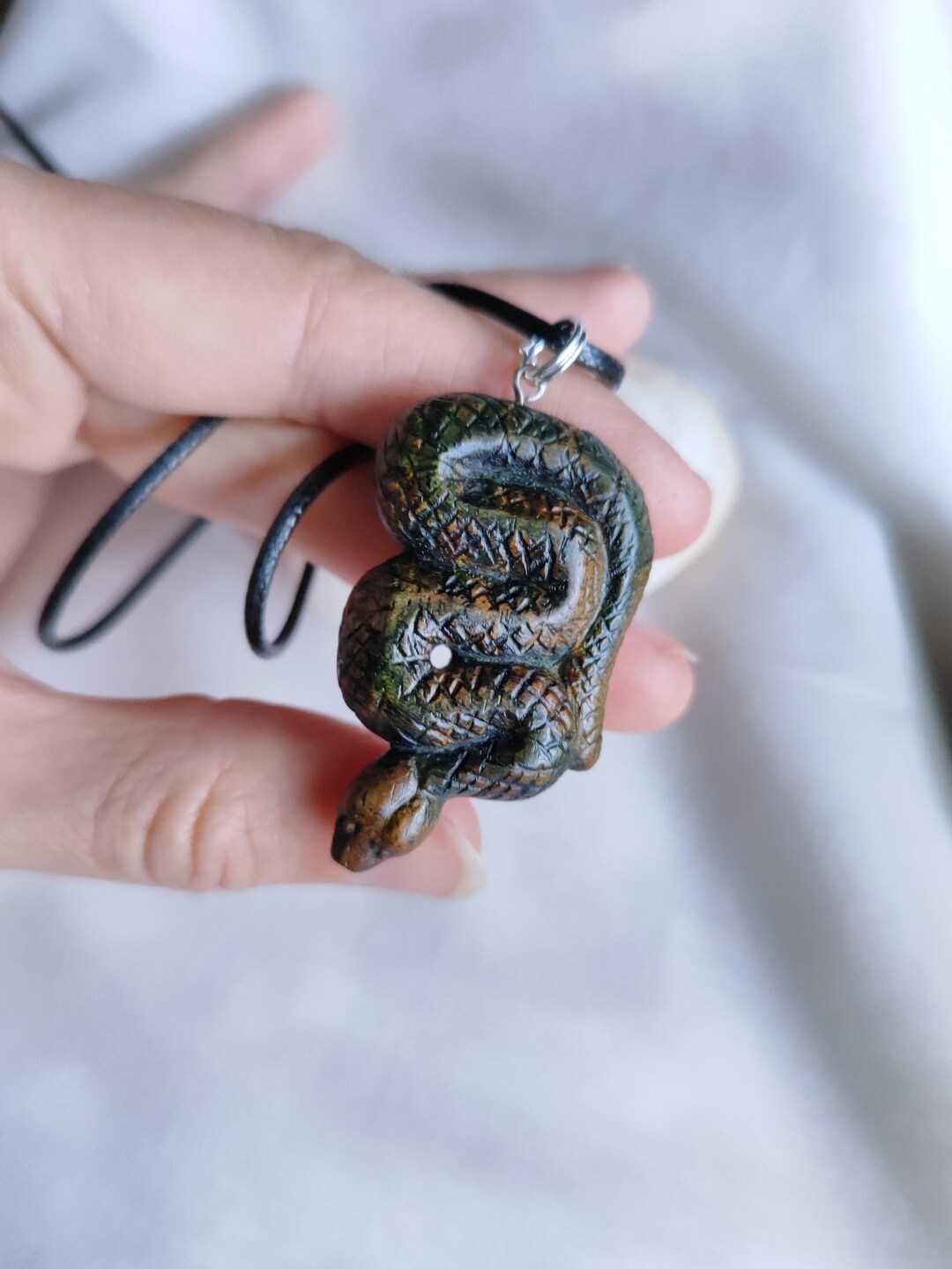 Wooden Python Necklace | Anaconda Pendant | Hand Carved Snake Lover ...