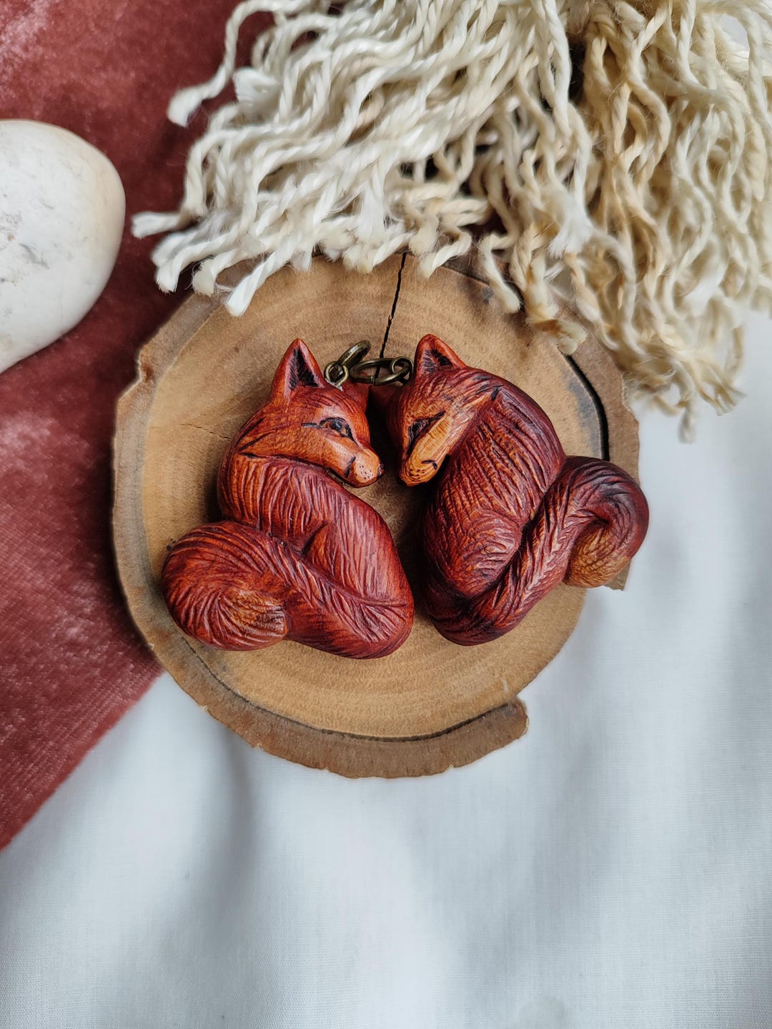 Wooden Fox Pendant | Hand Carved Fox Jewelry | Handmade Fox Lover Gift ...