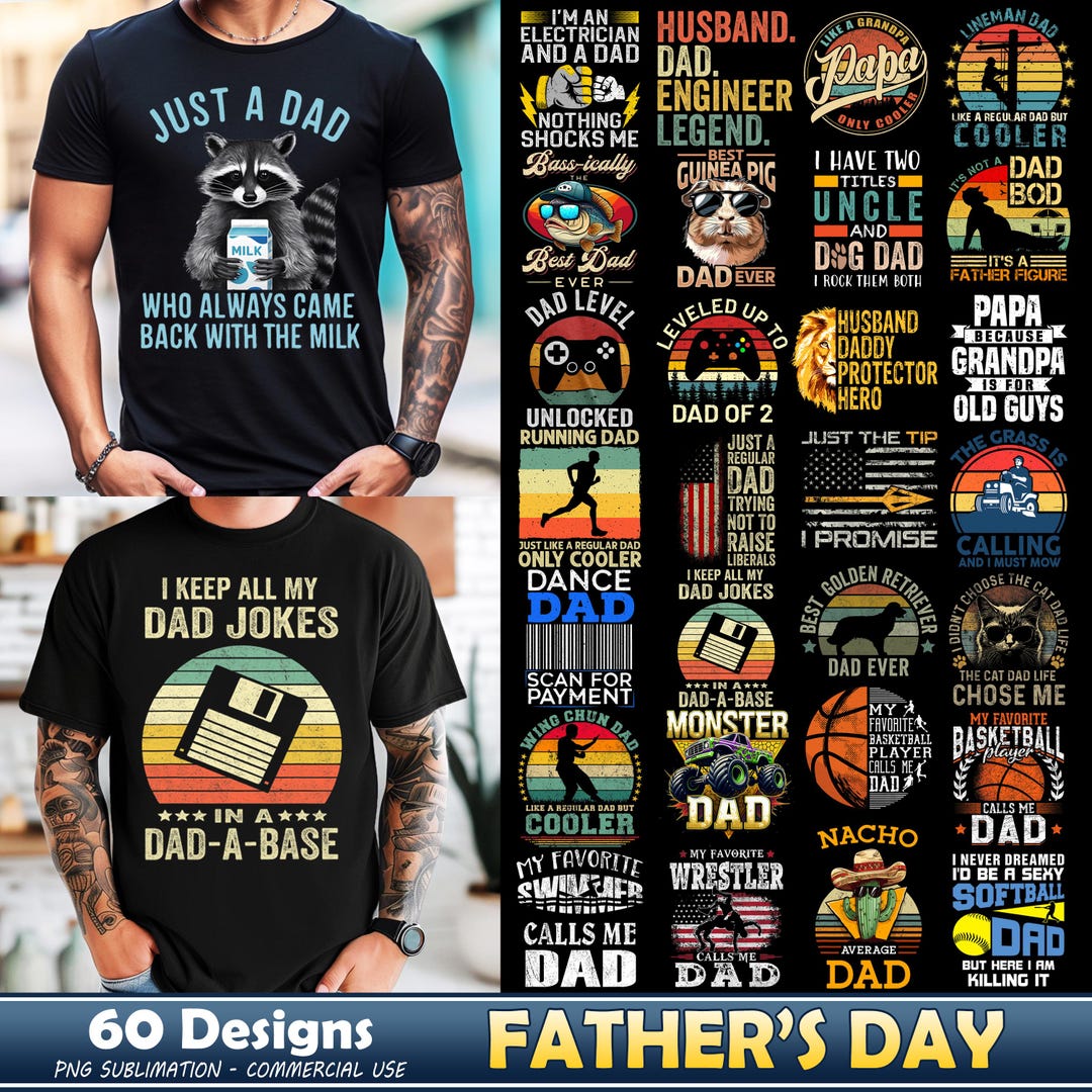 60 Retro Father's Day Png, Dad Bundle Png, Classic Dad Png, Best Dad ...