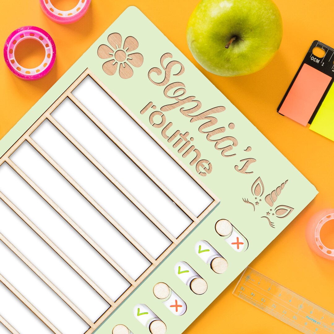 Personalized Daily Routine Chart, Custom To-do List for Kids, Colorful ...