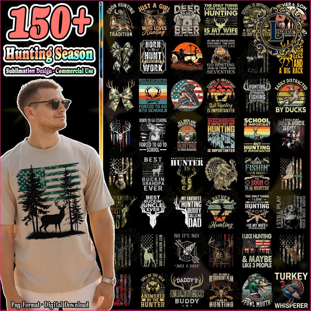 151 Hunting Season Png Bundle, Hunting Life Png, Hunting Dad Png, Deer ...