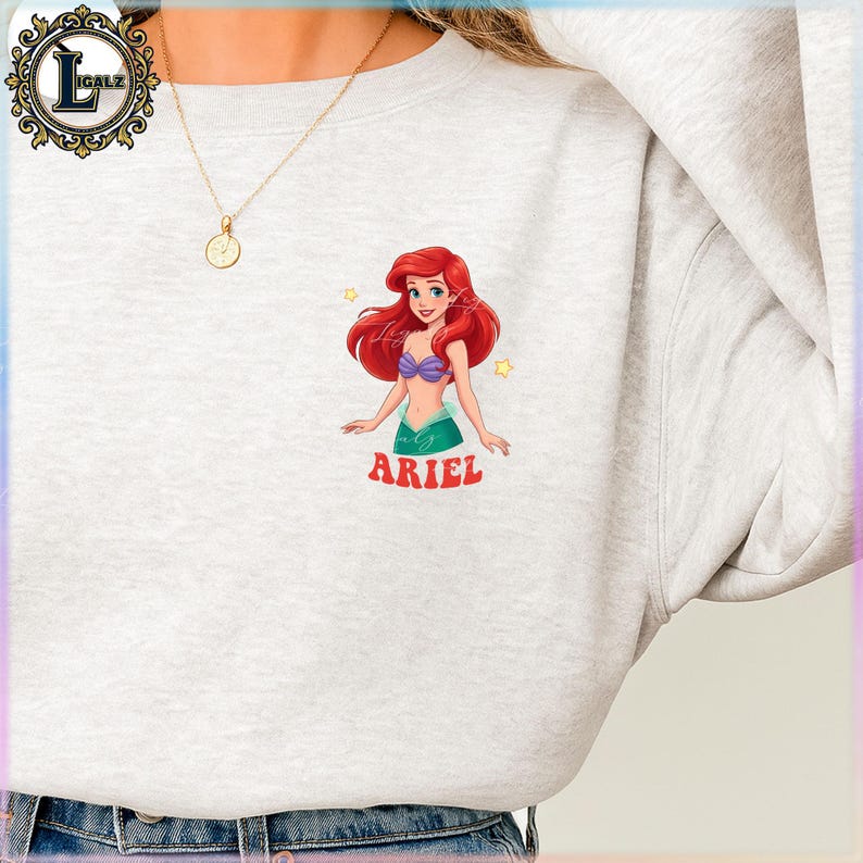 In My Little Mermaid Era PNG, Cute Princess Front & Back Shirt Designs ...
