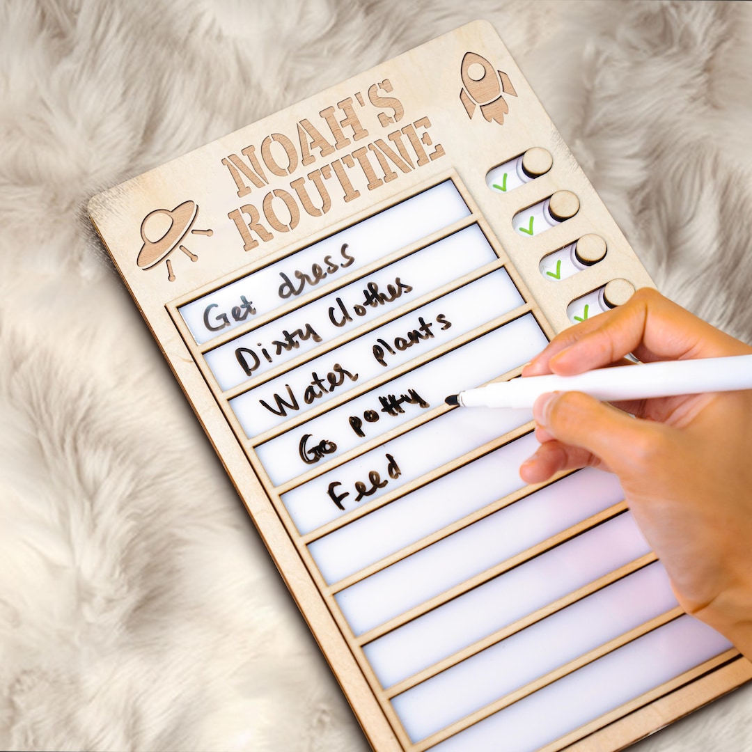 Personalized Daily Routine Chart, Custom To-do List for Kids, Colorful ...