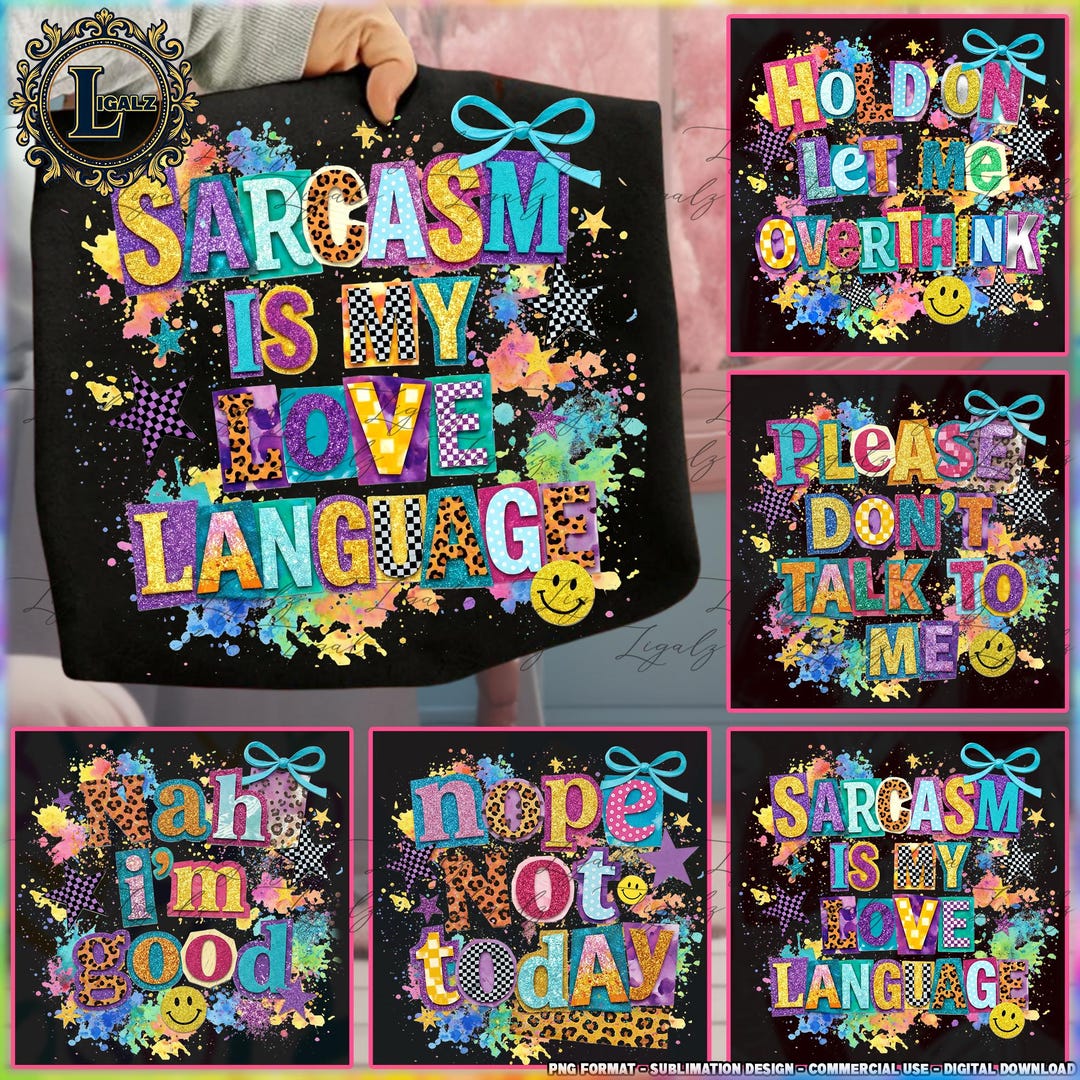 5 Files Sarcasm PNG Bundle, Sarcastic PNG, Preppy Sarcasm Y2K Collage ...