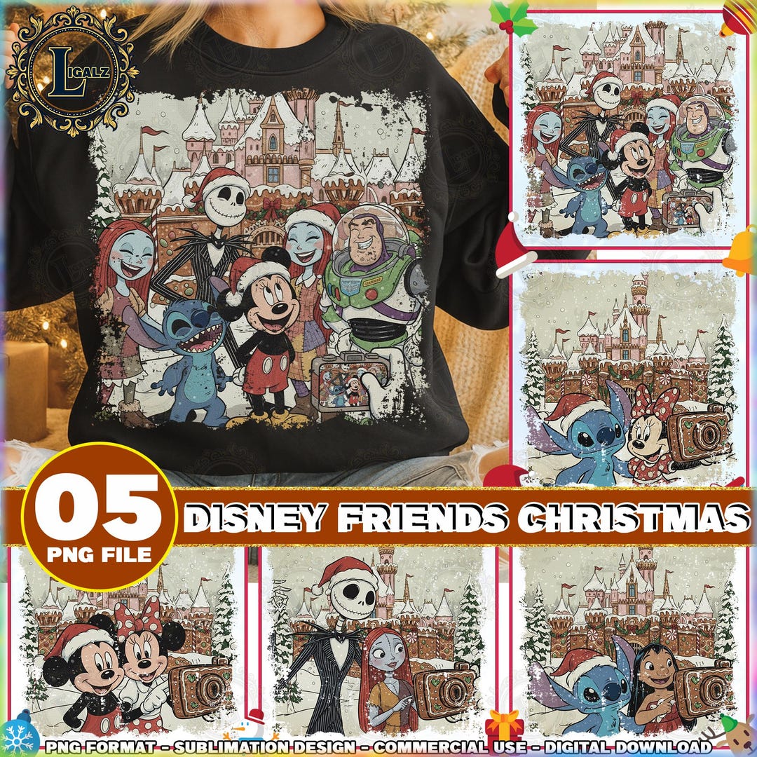 Cartoon Christmas PNG Bundle, Christmas Vibes Png, Christmas Friends ...