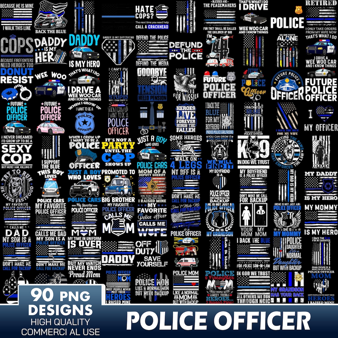 90 Policeman Png Bundle, Cop Clipart, Police Graphic, Officer Shirt ...