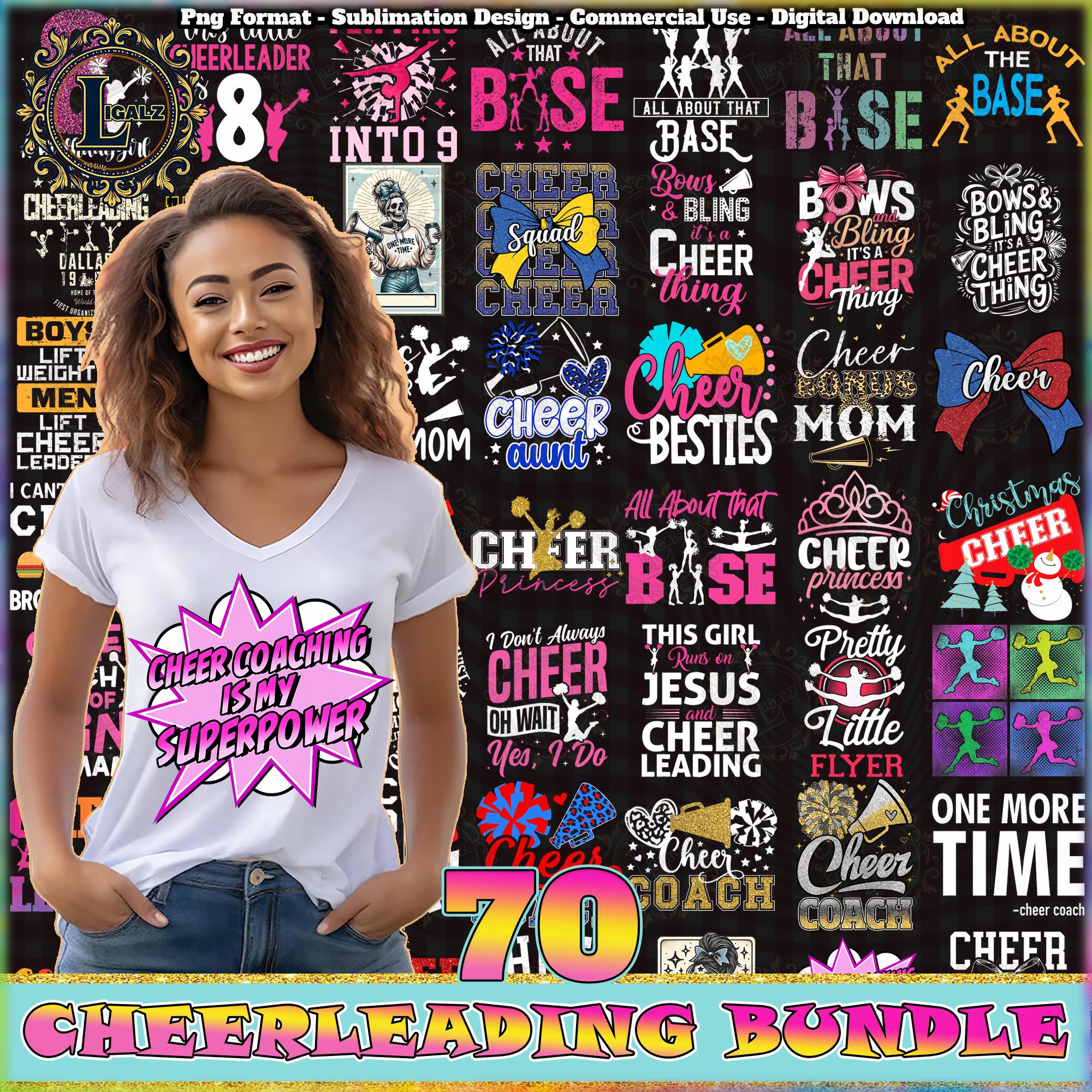 70 Files Cheerleading PNG Bundle, Cheerleader Shirt Designs ...