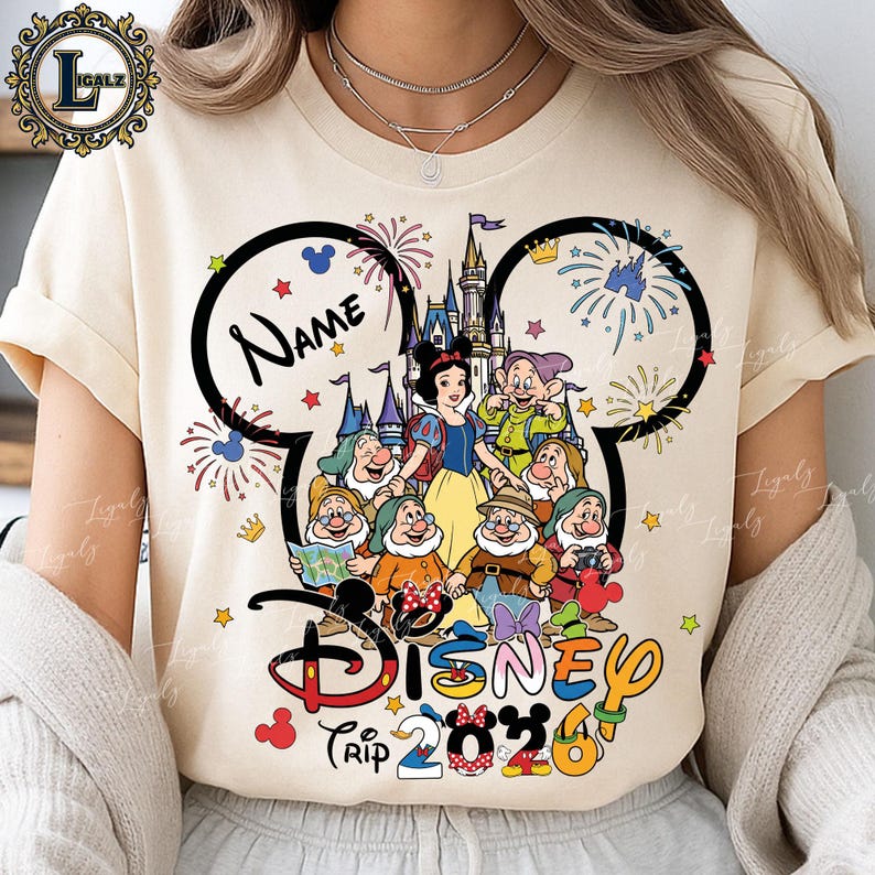 CUSTOM NAME Princess and Dwarfs Trip 2026 for Boys & Girls PNG, Cute ...