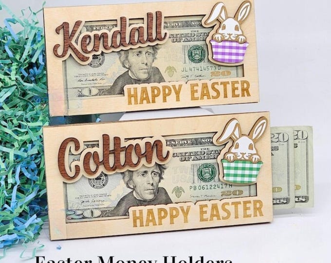3D Easter Money Holder With Kid Name, Personalized Easter Basket Tag ...