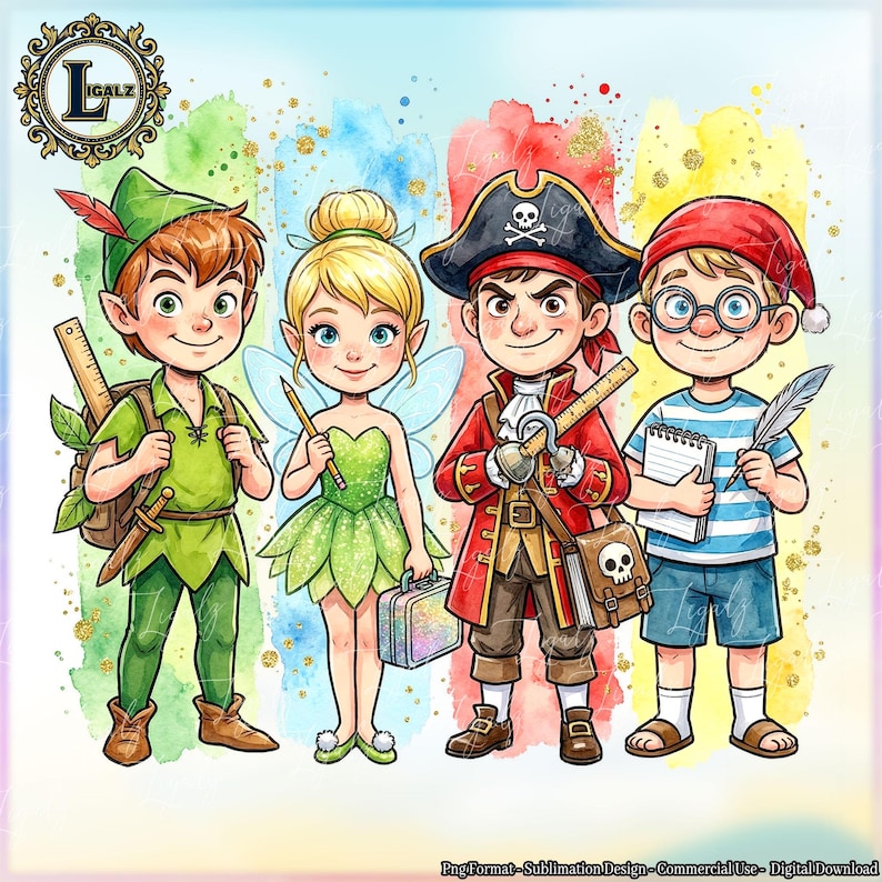 Cute School Cartoon Characters PNG, Little Fairy and Friends Design ...