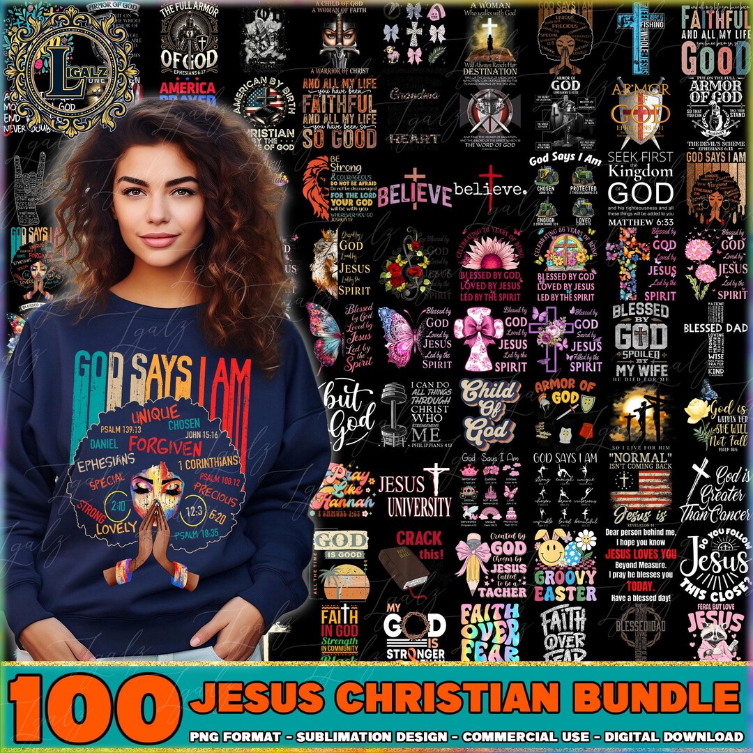 Jesus Christian PNG Bundle, God Saying Png, He is Risen, Coquette ...
