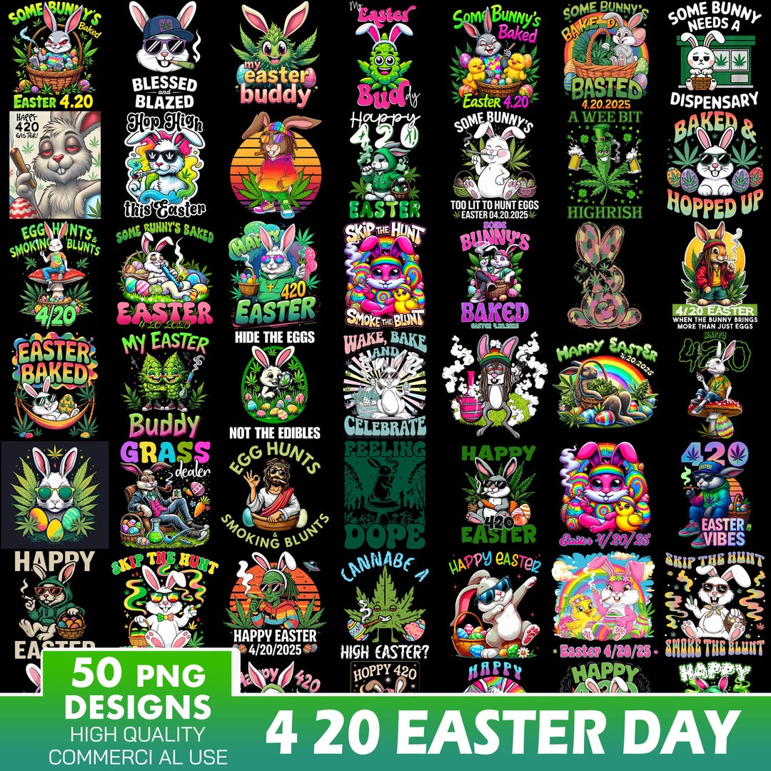 50 Happy 420 Easter Day Png Bundle Sublimation Digital Download, 420 ...
