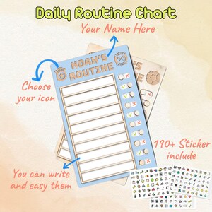 Personalized Daily Routine Chart, Custom To-do List for Kids, Colorful ...