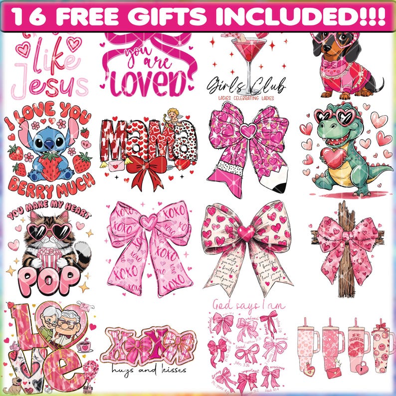 Happy Valentine Day Princess and Friends PNG, Cupids & Pink Hearts ...