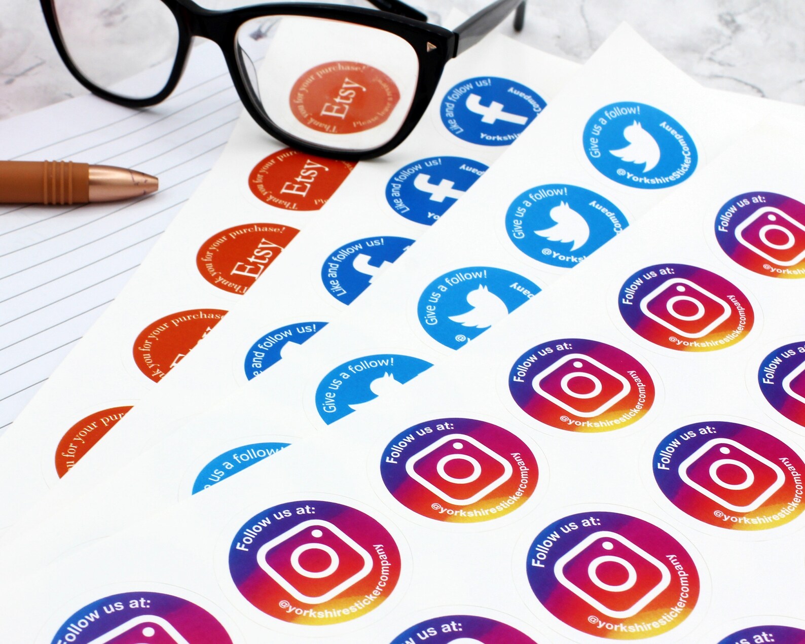 Customised Social Media Sticker Sheet Set of 35/15/6 Custom | Etsy