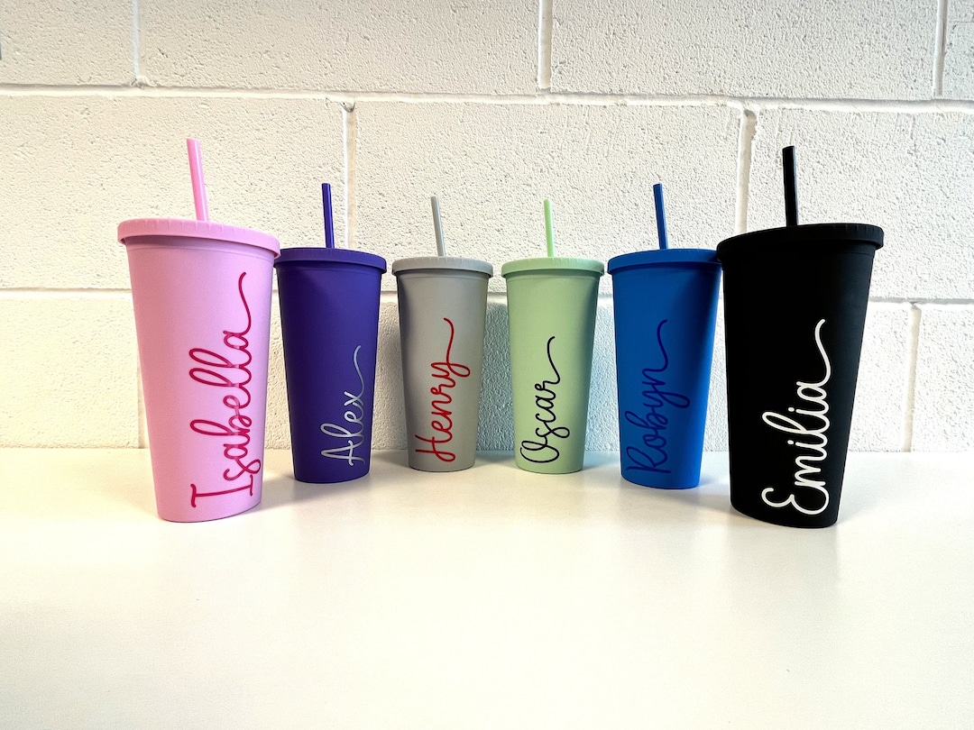 Personalised Tumbler Vinyl Name Font N Double Walled Plastic Tumblers ...