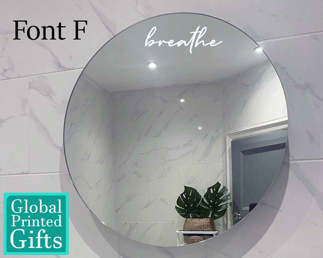 Breathe - Mirror Vinyl Decal Quotes | Positive Affirmations Self Care ...