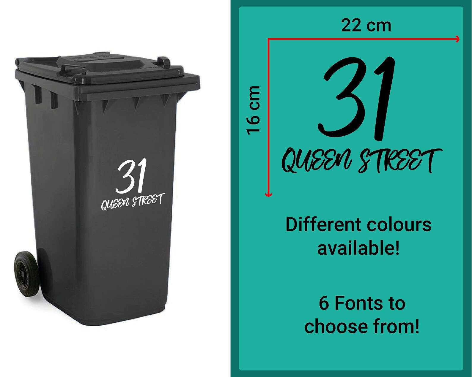 Vinyl Bin Labels FONT 1 Custom Bin Address Stickers - Etsy UK