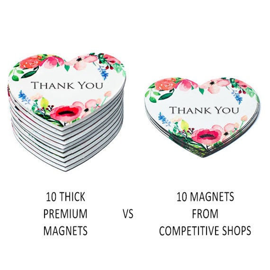 Thank You Magnets, Wedding Magnets, Heart Magnets With Photo - Etsy