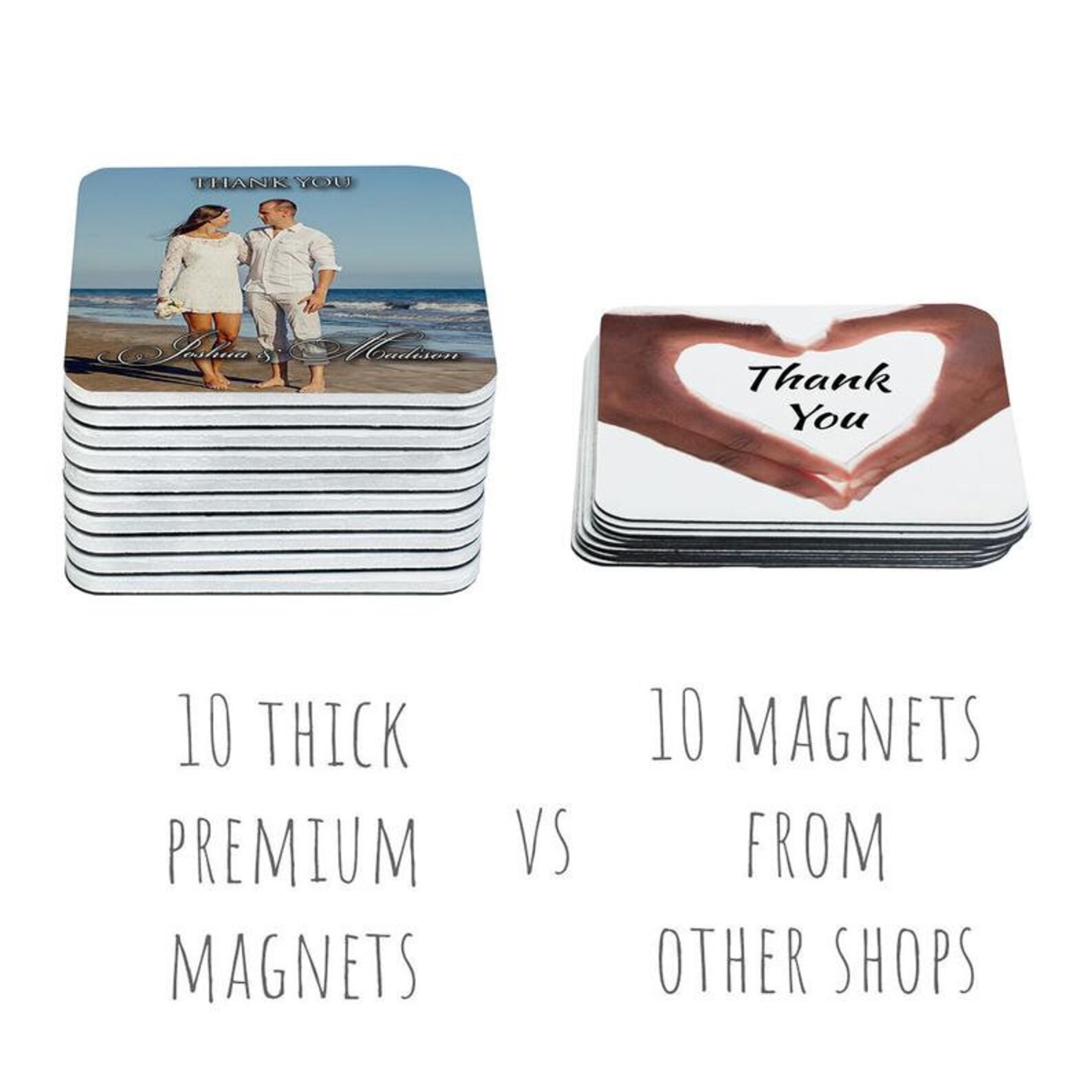 Thick Photo Magnets Thank You Magnets Personalized Wedding - Etsy