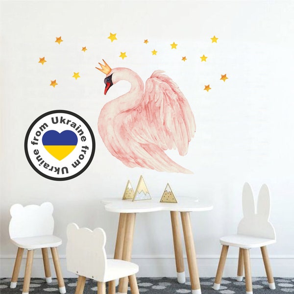 Swan Wall Sticker - Etsy
