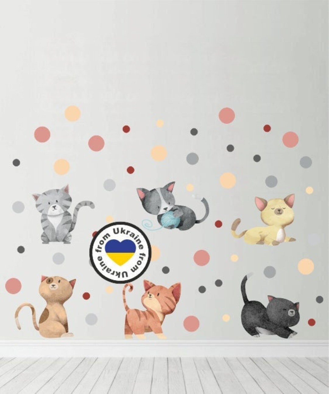 Cat Decals Set of 6 Cat Wall Stickers Cat Wall Decal Wall - Etsy