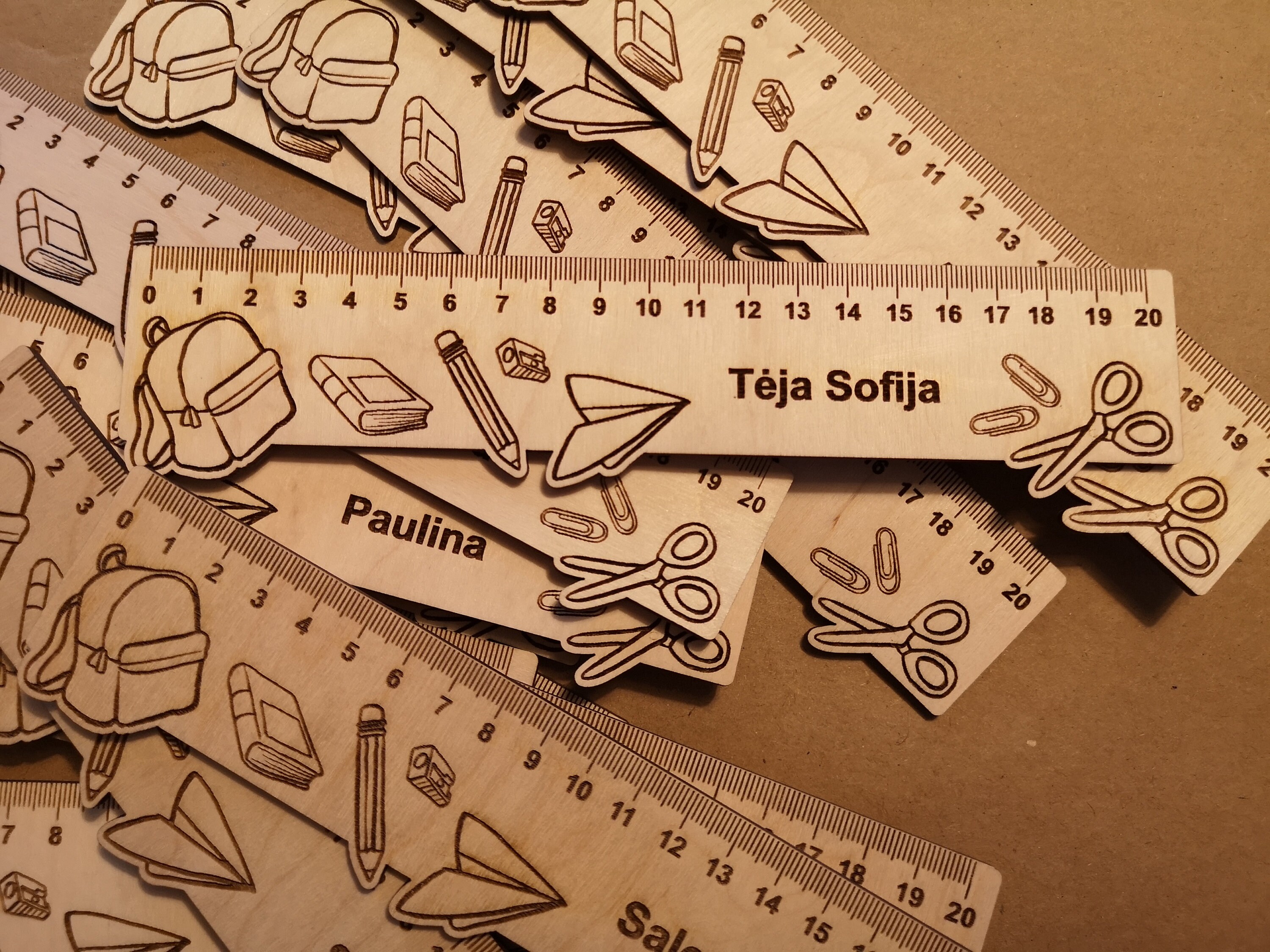 Personalized Wooden Ruler Engraved With Name Schoolchild School ...