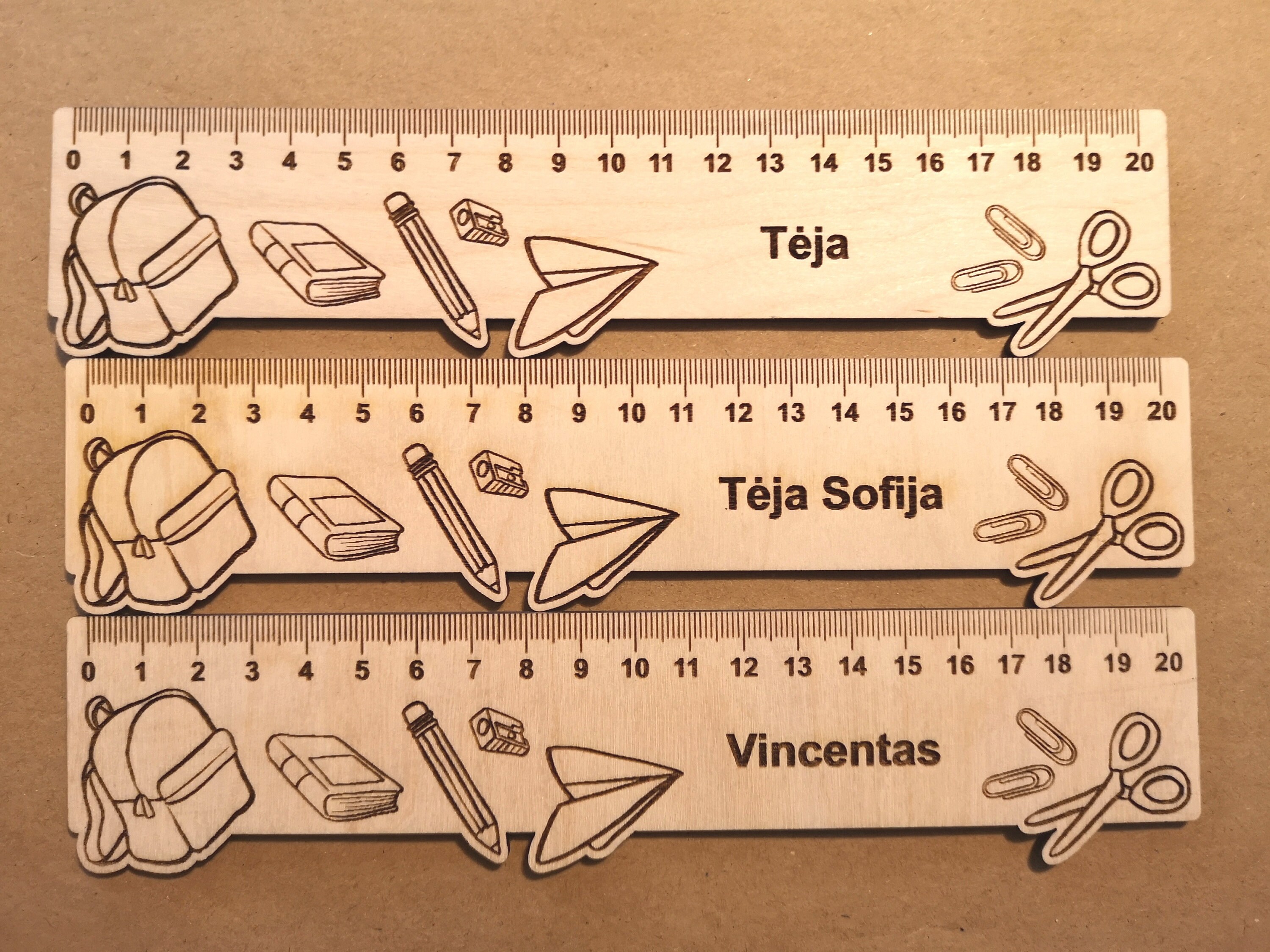 Personalized Wooden Ruler Engraved With Name Schoolchild School ...