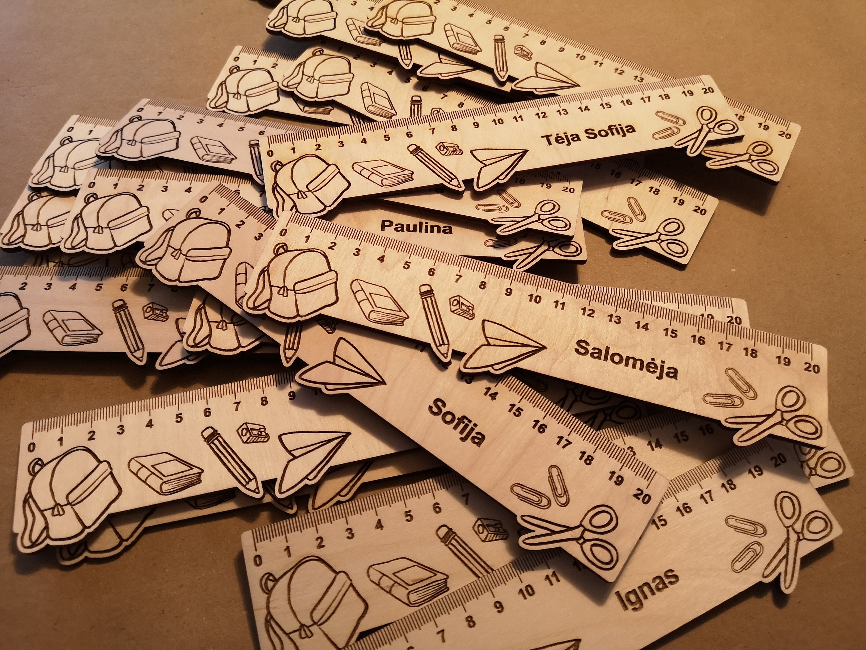 Personalized Wooden Ruler Engraved With Name Schoolchild School ...