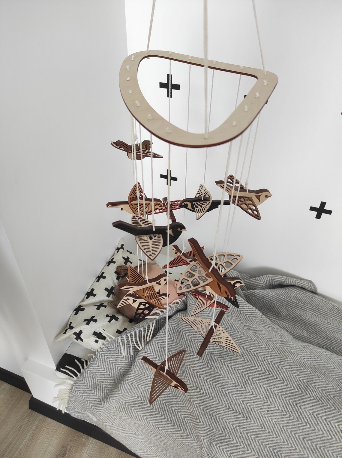 Wood Flying Fly Bird Mobile Baby Mobile Wooden Decoration - Etsy