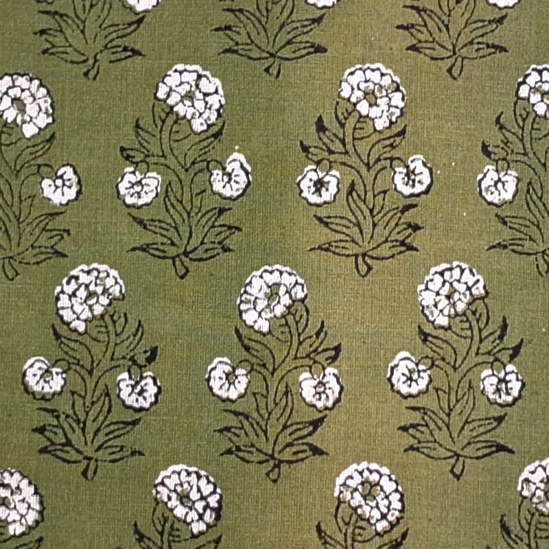 Green Block Print Fabric - Etsy