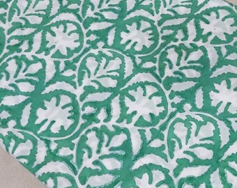 Block Print Fabric Green - Etsy
