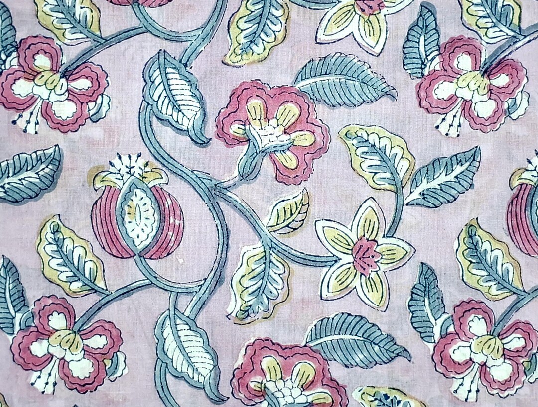 Purple Block Print by the Yard Indian Fabric for Sewing,upholstery ...