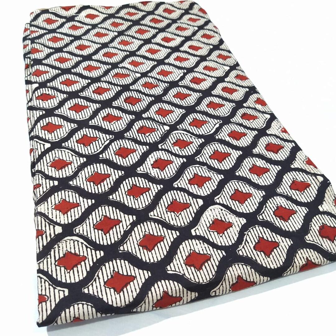 By the Yard Check Strip Print Indian Dabu Hand Block Printed - Etsy