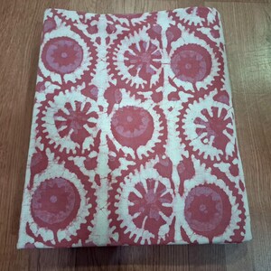 Pink Indian Block Print Fabric,floral Print,by the Yard Fabric ...