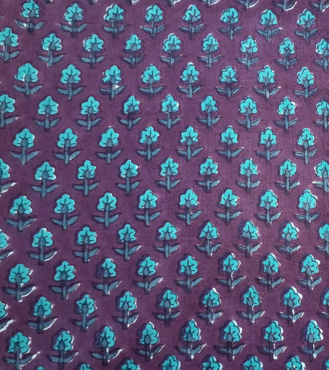 Purple Cotton Indian by the Yard Fabric for Sewing Dressmaking Quilting ...
