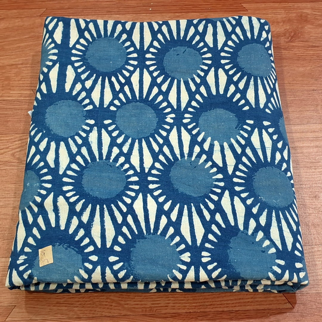 Indigo Block Print Fabric,geometric Print Fabric,by the Yard Fabric ...